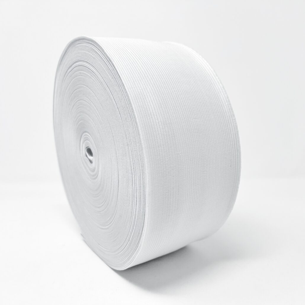 e75mm-white - white loom elastic 75mm - Dookkii.com