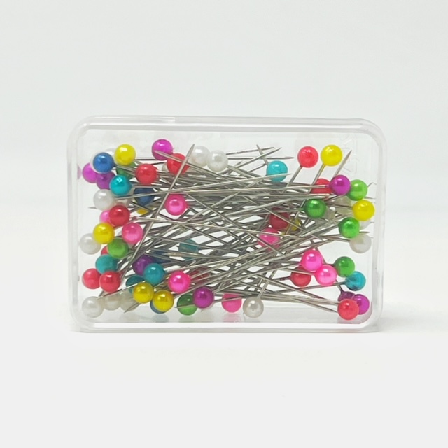 jpk80 - 80 pearl head pins in clear box, 50 boxes per outer - Dookkii.com