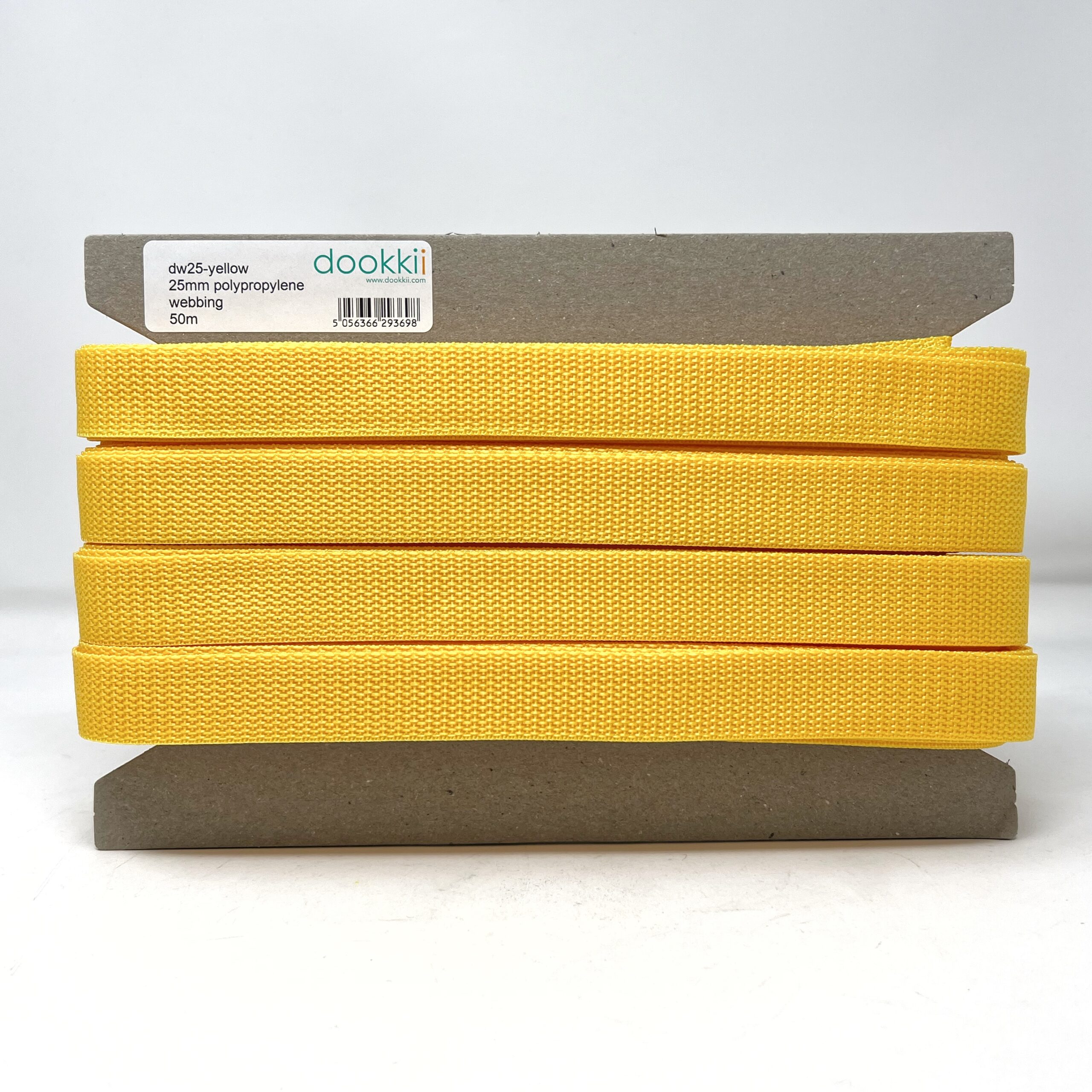 dw25-yellow-25mm polypropylene webbing - Dookkii.com