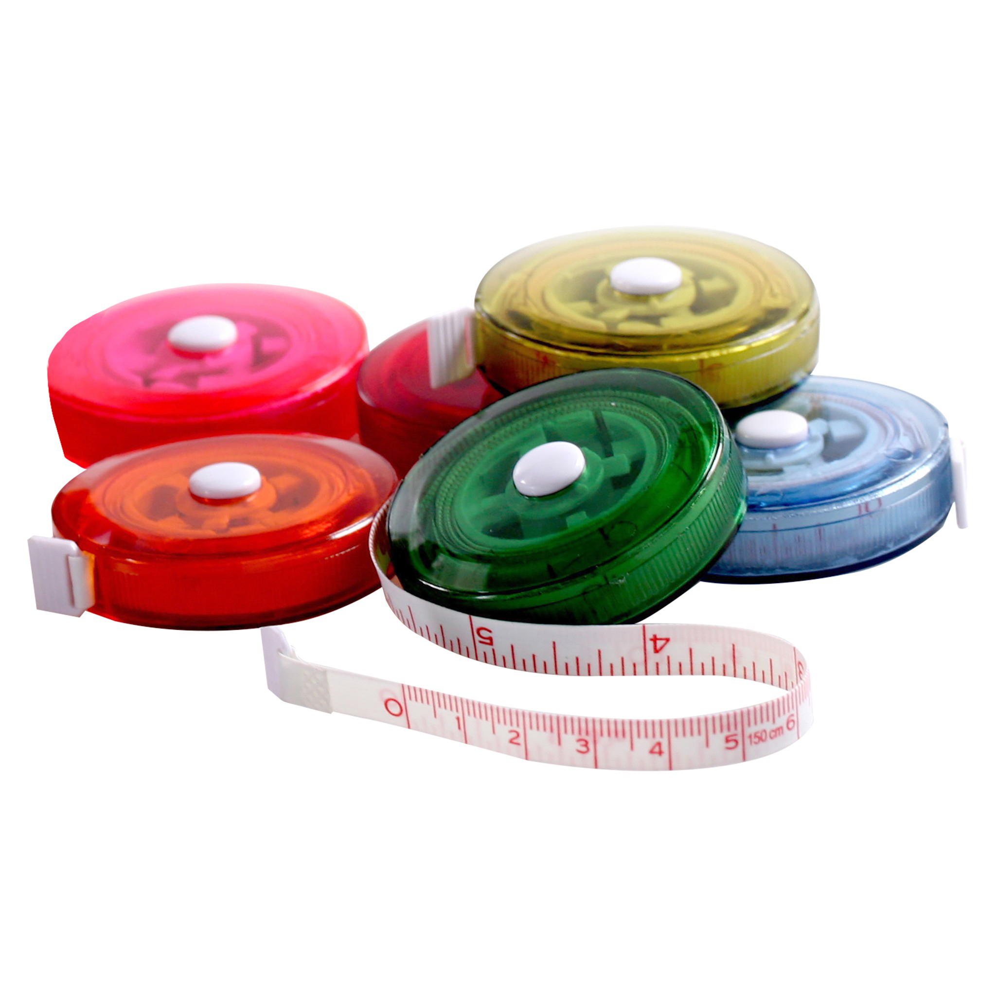 Tape Measures in assorted colours - counter display, 36 pcs - Dookkii.com